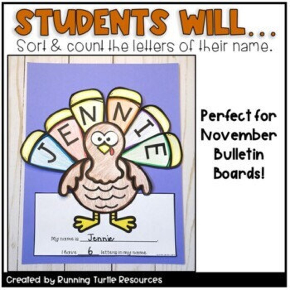 Turkey Name Craft EDITABLE L Thanksgiving Craftivity - Etsy