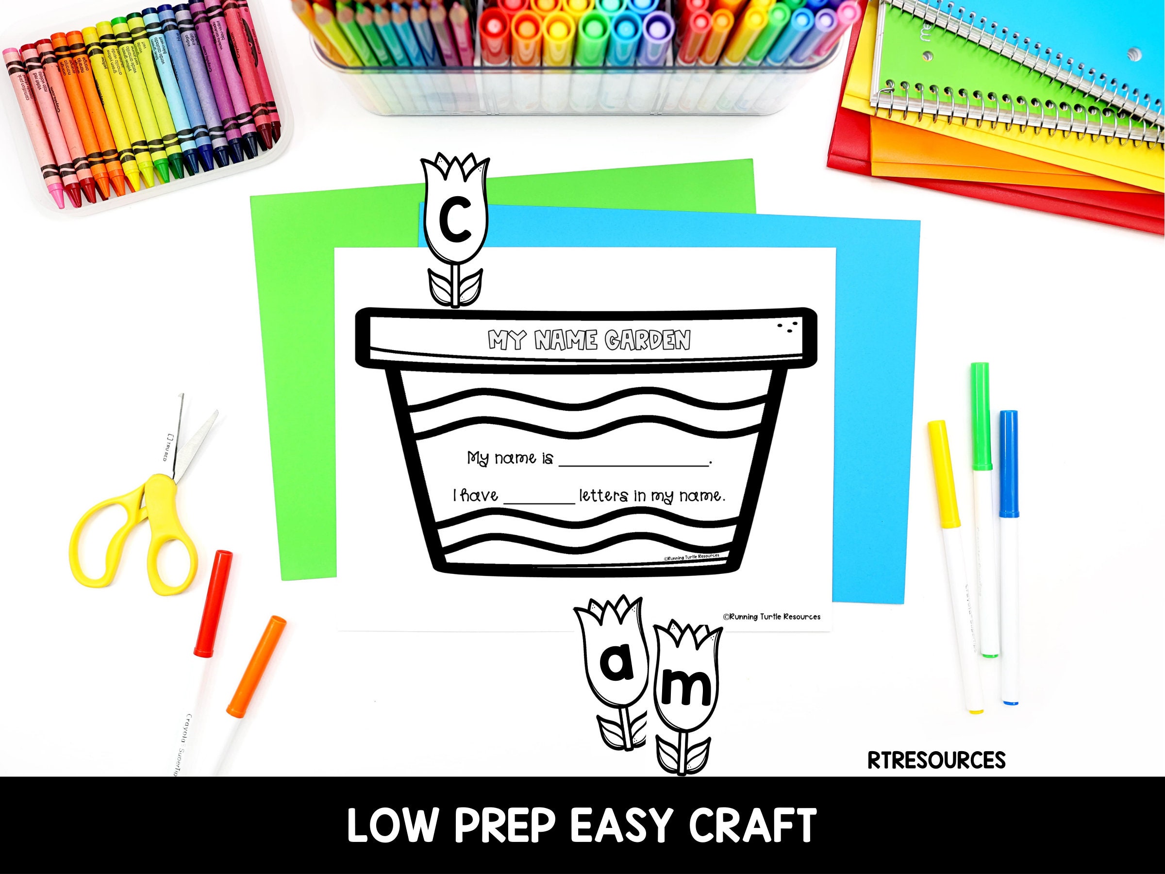 Flower Name Craft: Preschool Editable Name Recognition (digital ...