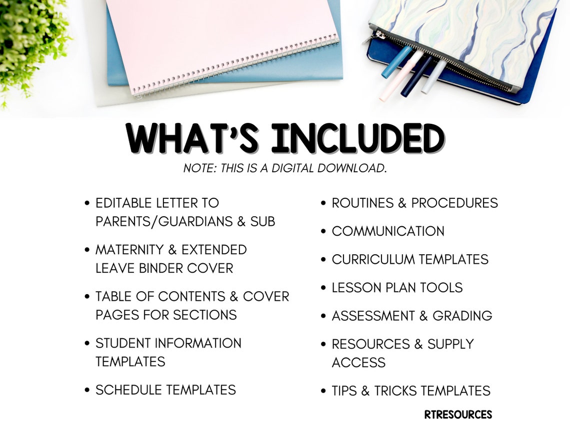 Teacher Maternity Leave Binder, Teacher Maternity Leave Template ...