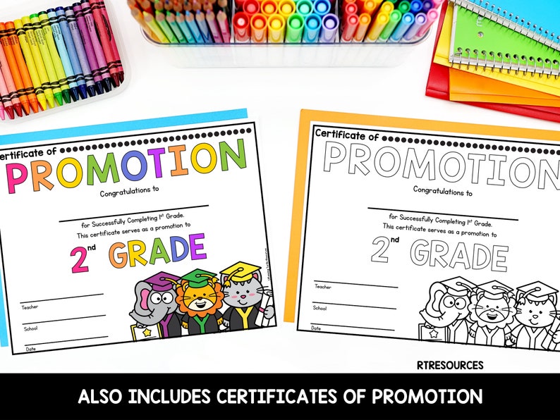 Graduation Certificates Preschool - 5th Grade Editable - Etsy