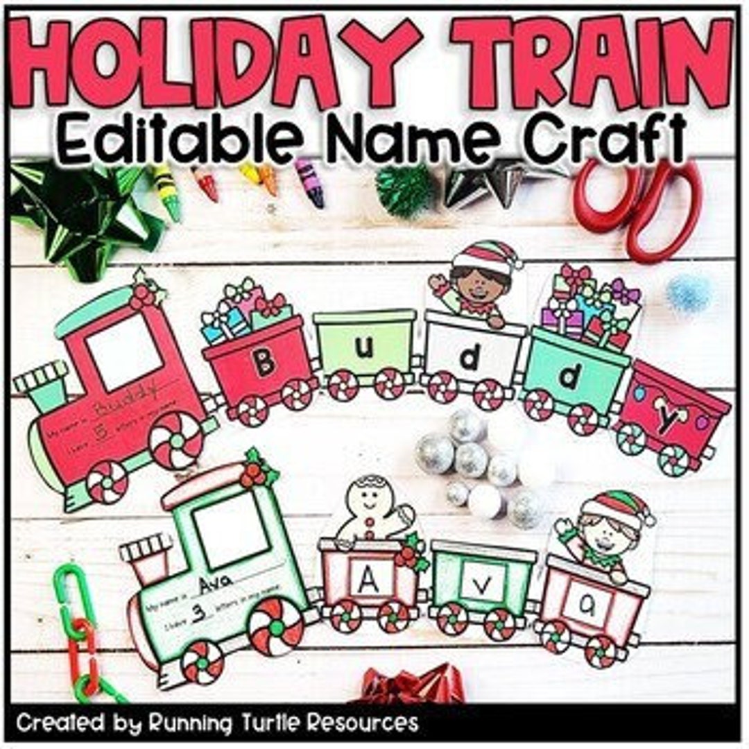 Christmas Name Craft Editable December Holiday Train Craft - Etsy