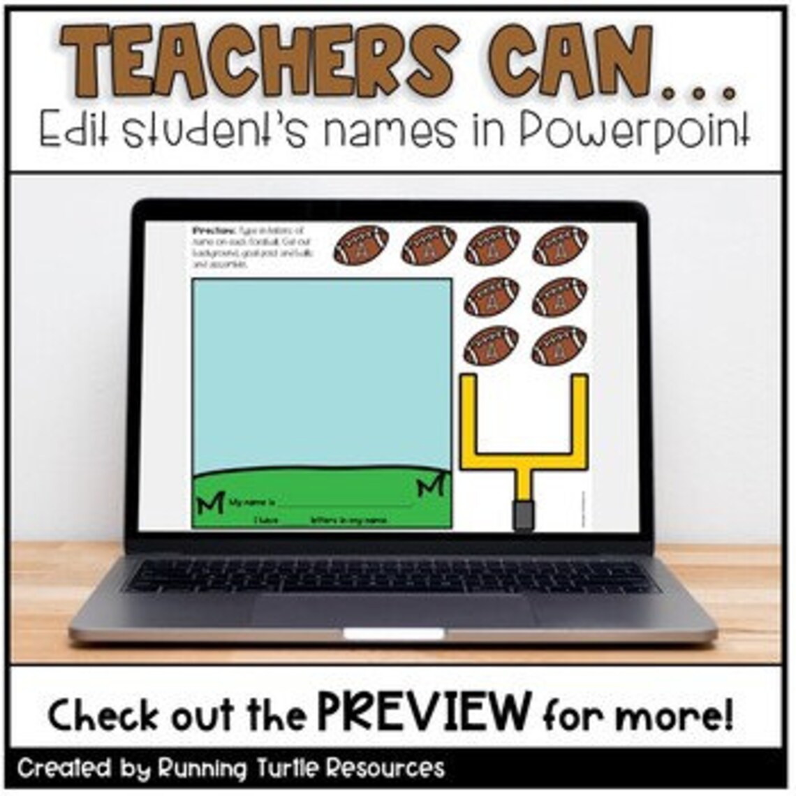 Football Craft EDITABLE Name Craft - Etsy