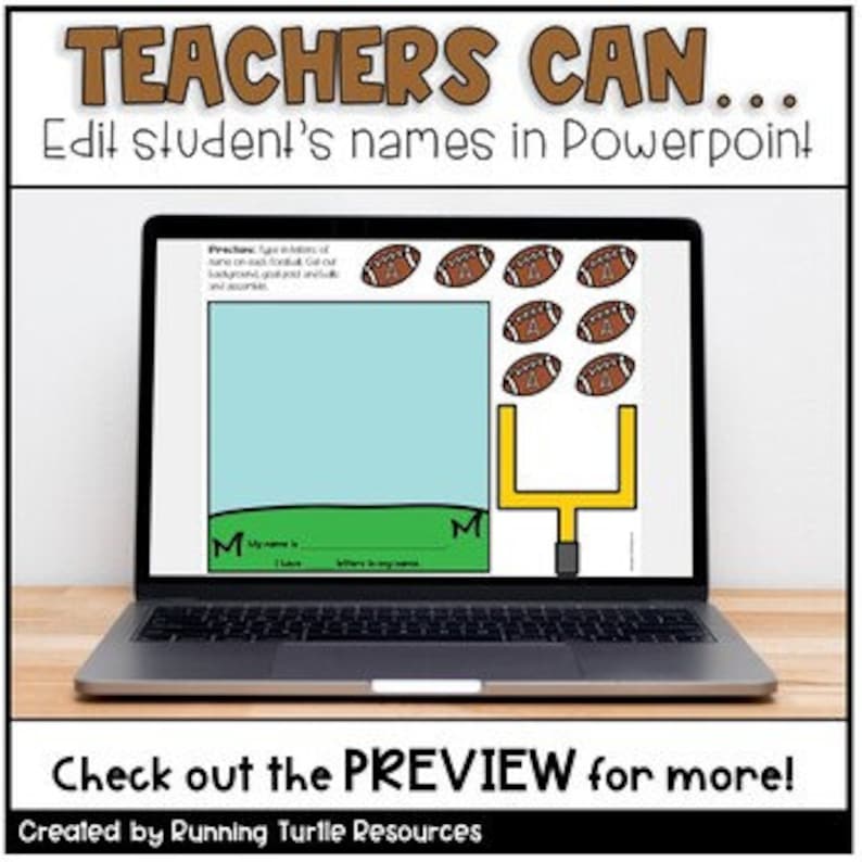 Football Craft EDITABLE Name Craft - Etsy