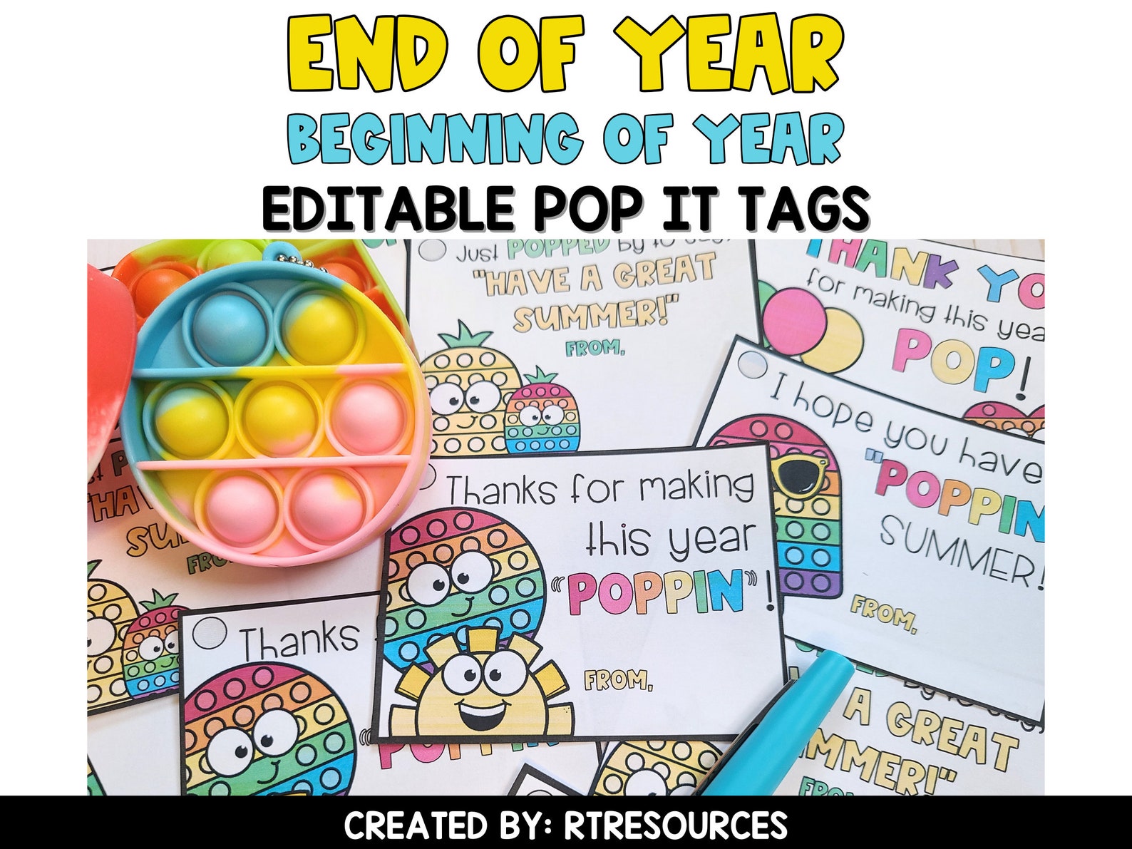 Pop It Student Gifts End of Year Gift Tags Back to School Gift Open ...