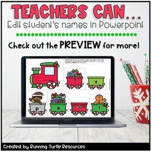 Christmas Name Craft Editable December Holiday Train Craft - Etsy