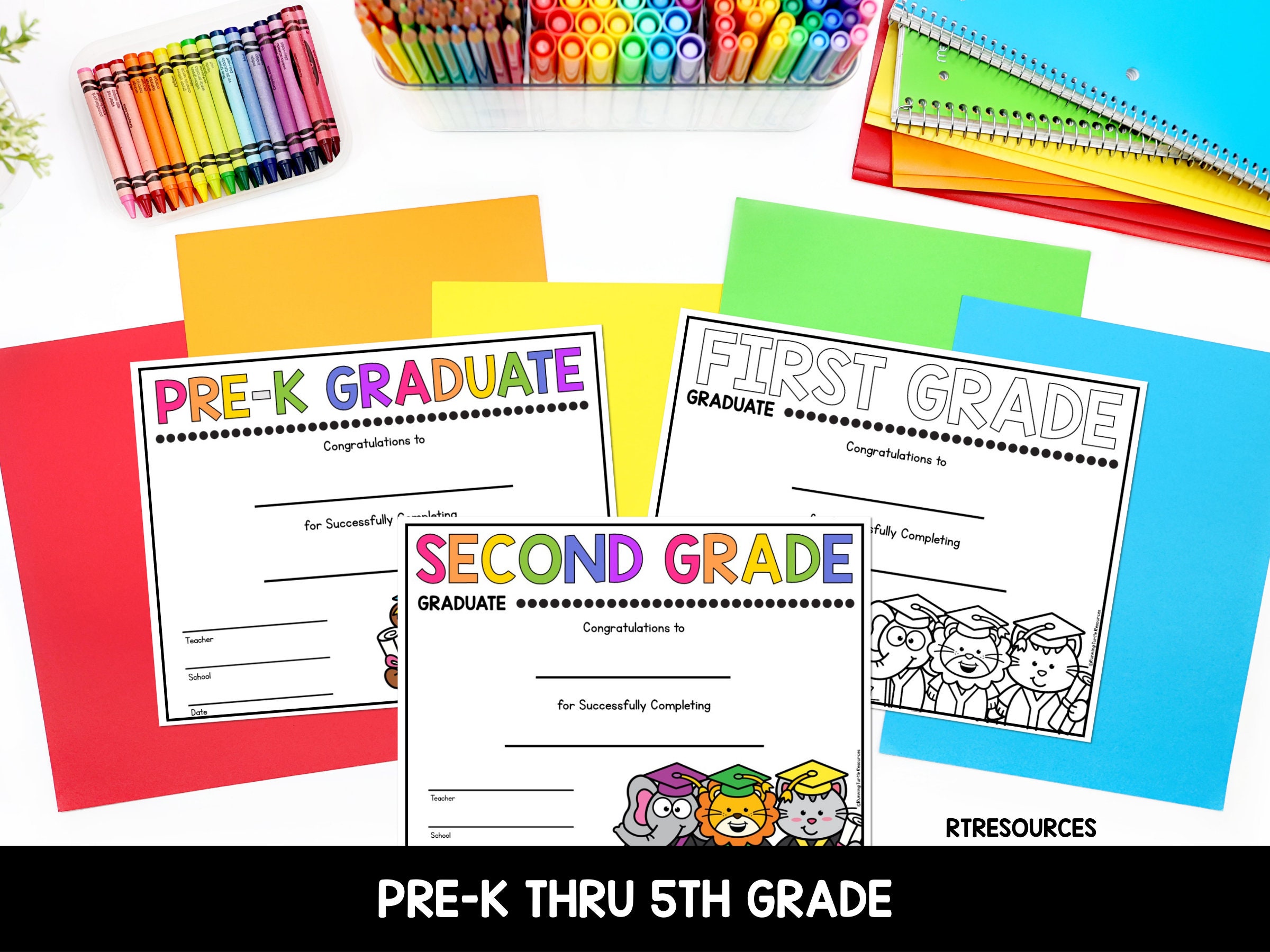 Graduation Certificates Preschool 5th Grade Editable - Etsy