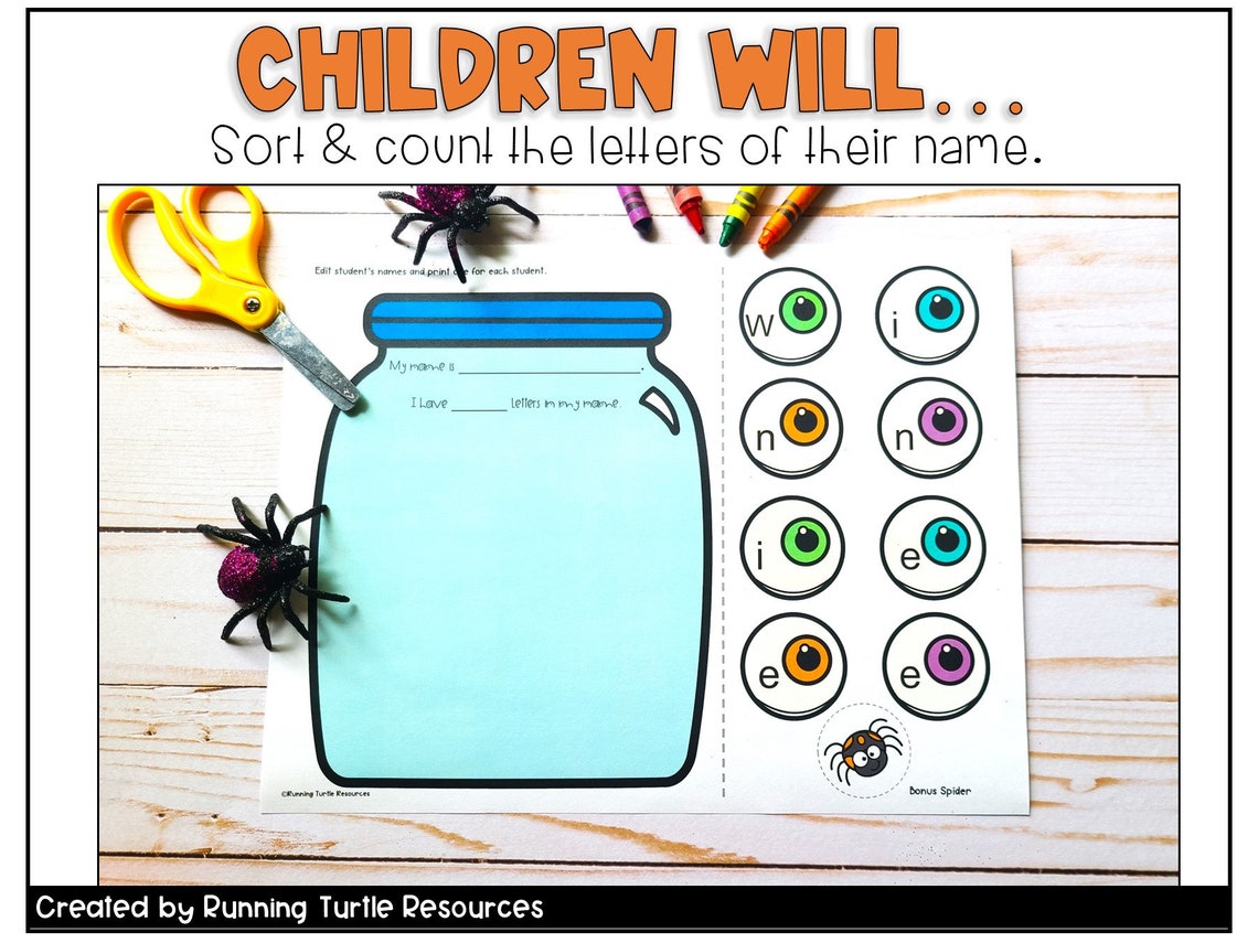 Halloween Name Craft Editable Eyeball October Craft - Etsy