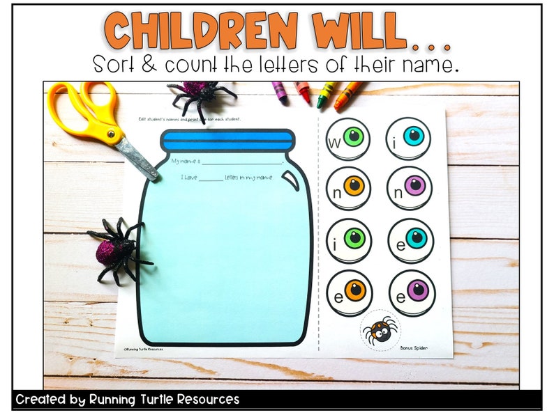 Halloween Name Craft Editable Eyeball October Craft - Etsy