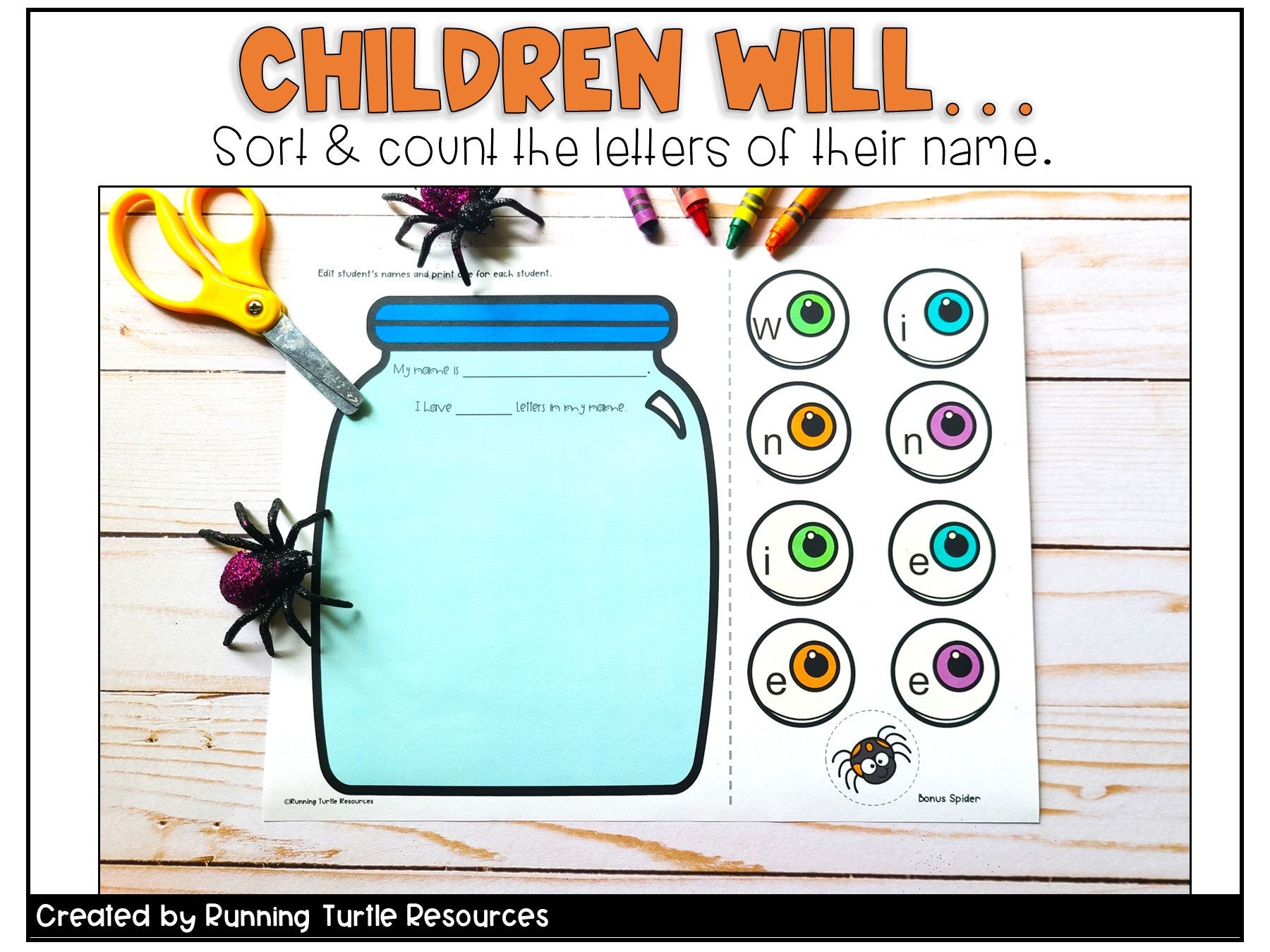 Halloween Name Craft Editable Eyeball October Craft - Etsy