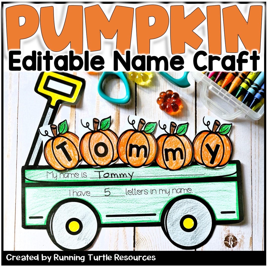 Editable Pumpkin Name Craft: Halloween Bulletin Board (PDF) - Etsy