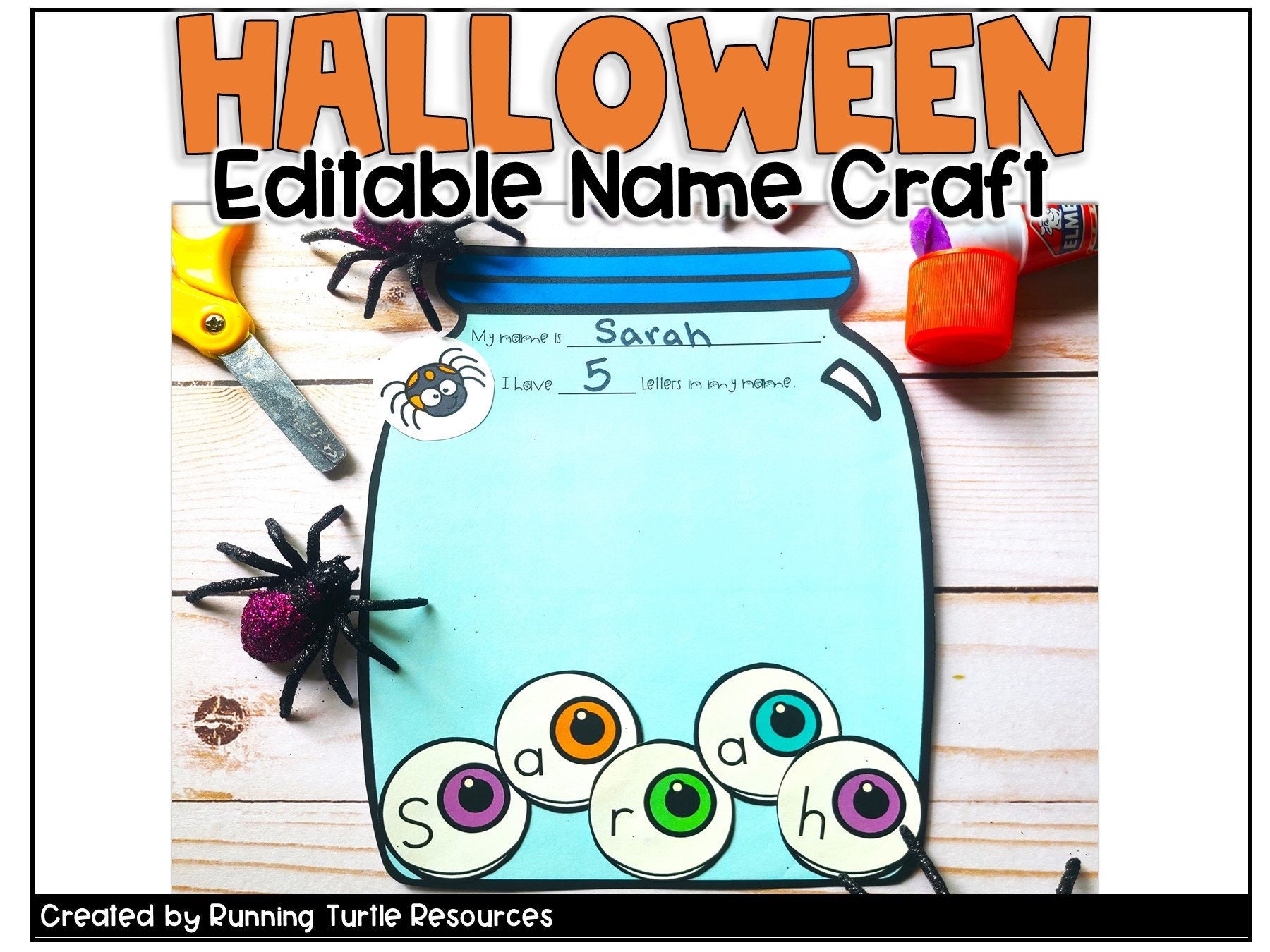 Halloween Name Craft Editable Eyeball October Craft - Etsy