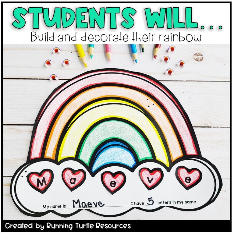 St Patricks Day Rainbow Name Craft: Editable Template (digital Download ...