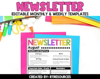 Editable Classroom Newsletter Templates for Weekly/monthly Parent ...