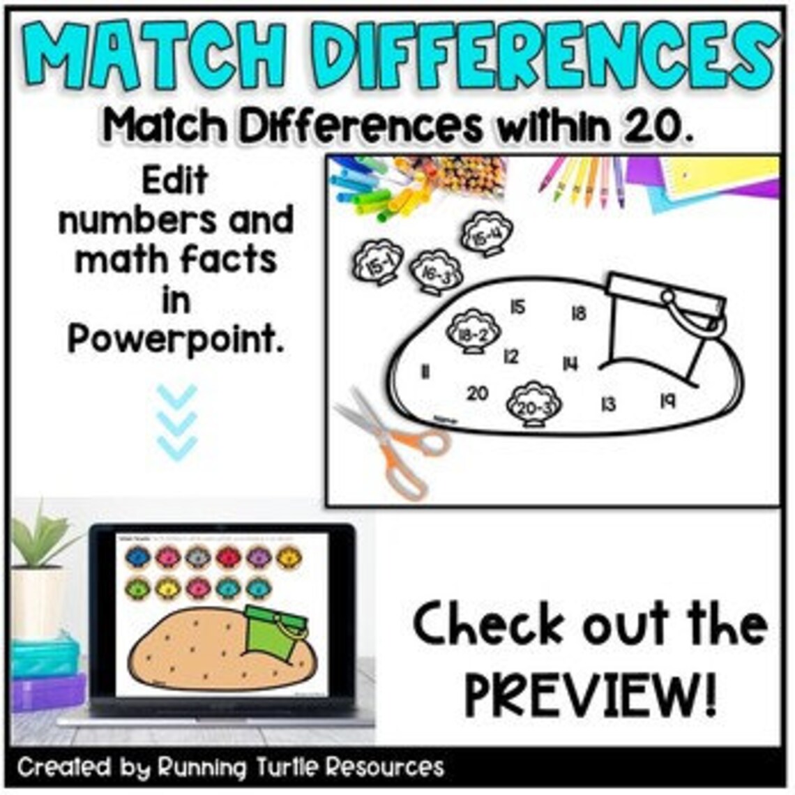 Summer Math Craft, Beach Day Activities, Number Matching - Etsy