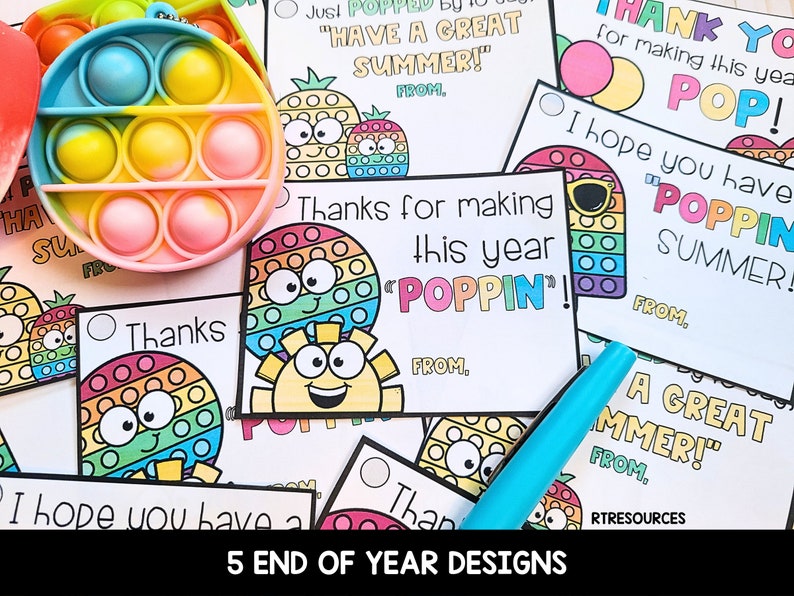 Pop It Student Gifts End of Year Gift Tags Back to School Gift Open ...