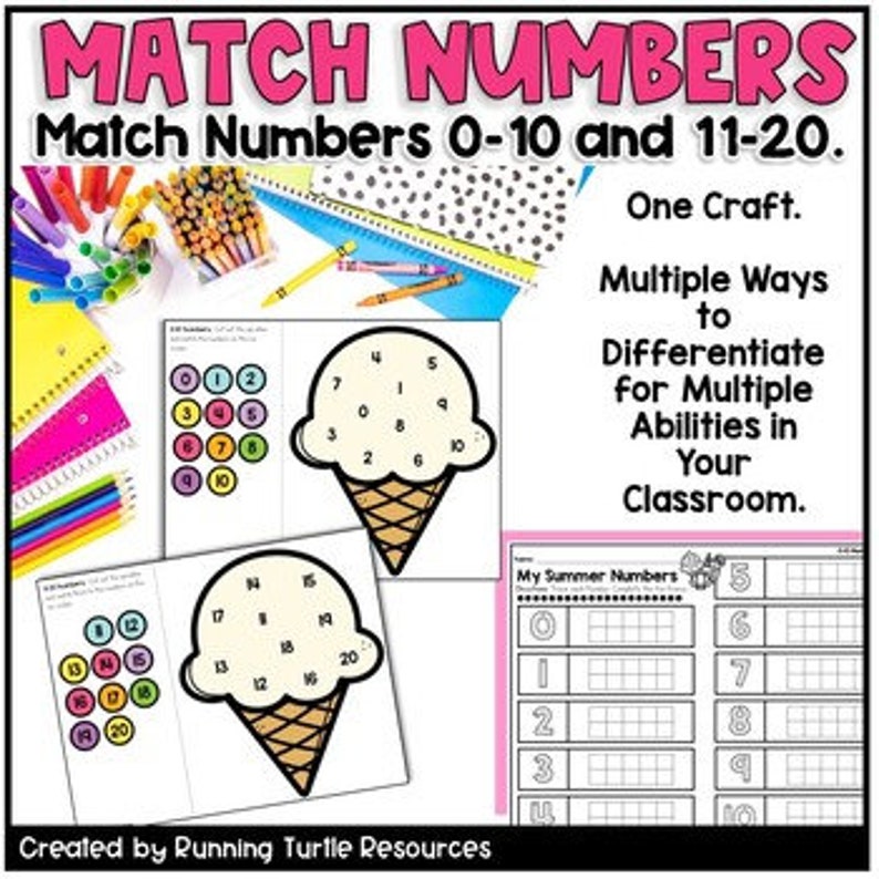 Ice Cream Math Craft L Number Matching - Etsy