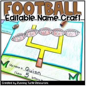Football Craft EDITABLE Name Craft - Etsy
