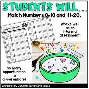 Lucky Charms Kindergarten Math Craft, St. Patricks Day Math Craft ...