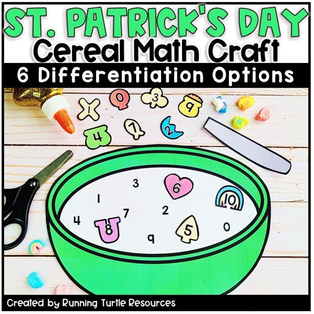 Lucky Charms Kindergarten Math Craft, St. Patricks Day Math Craft ...