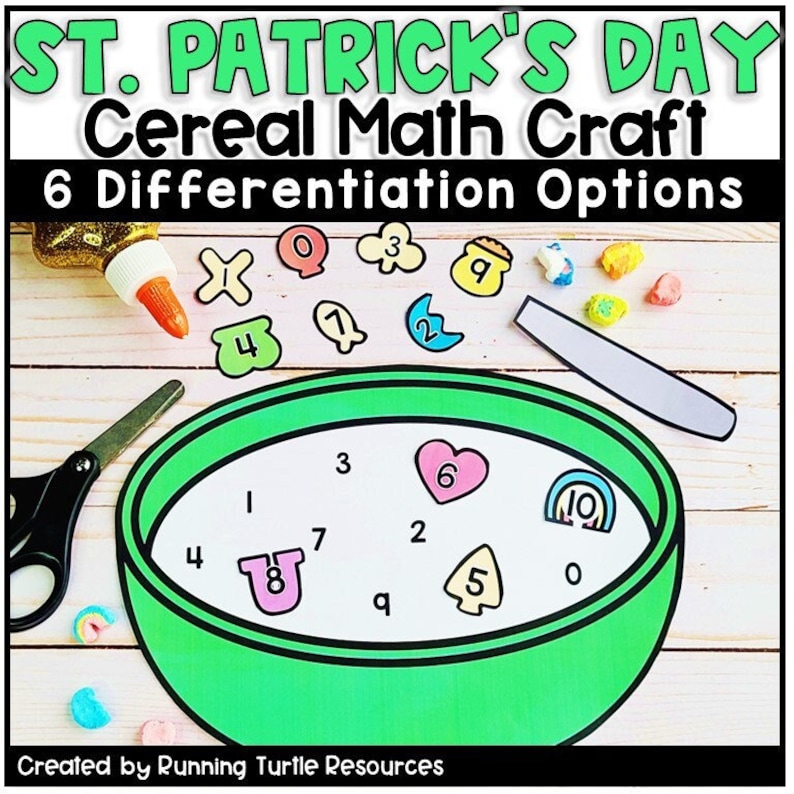 Lucky Charms Kindergarten Math Craft, St. Patricks Day Math Craft ...