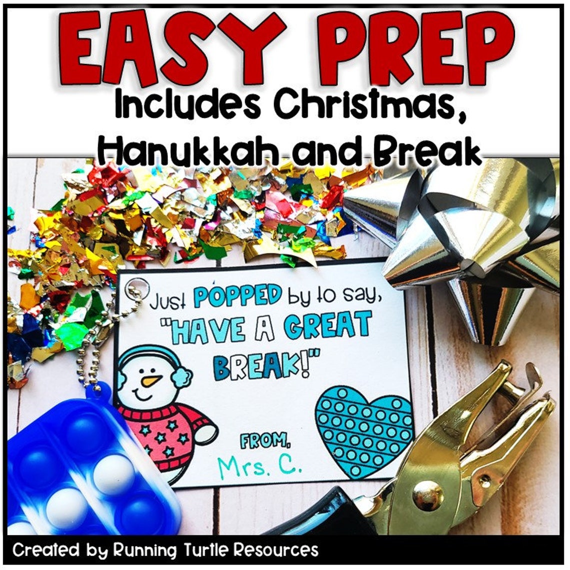 Christmas Pop It Gift Tag Holiday Teacher Gift Tags DIGITAL - Etsy