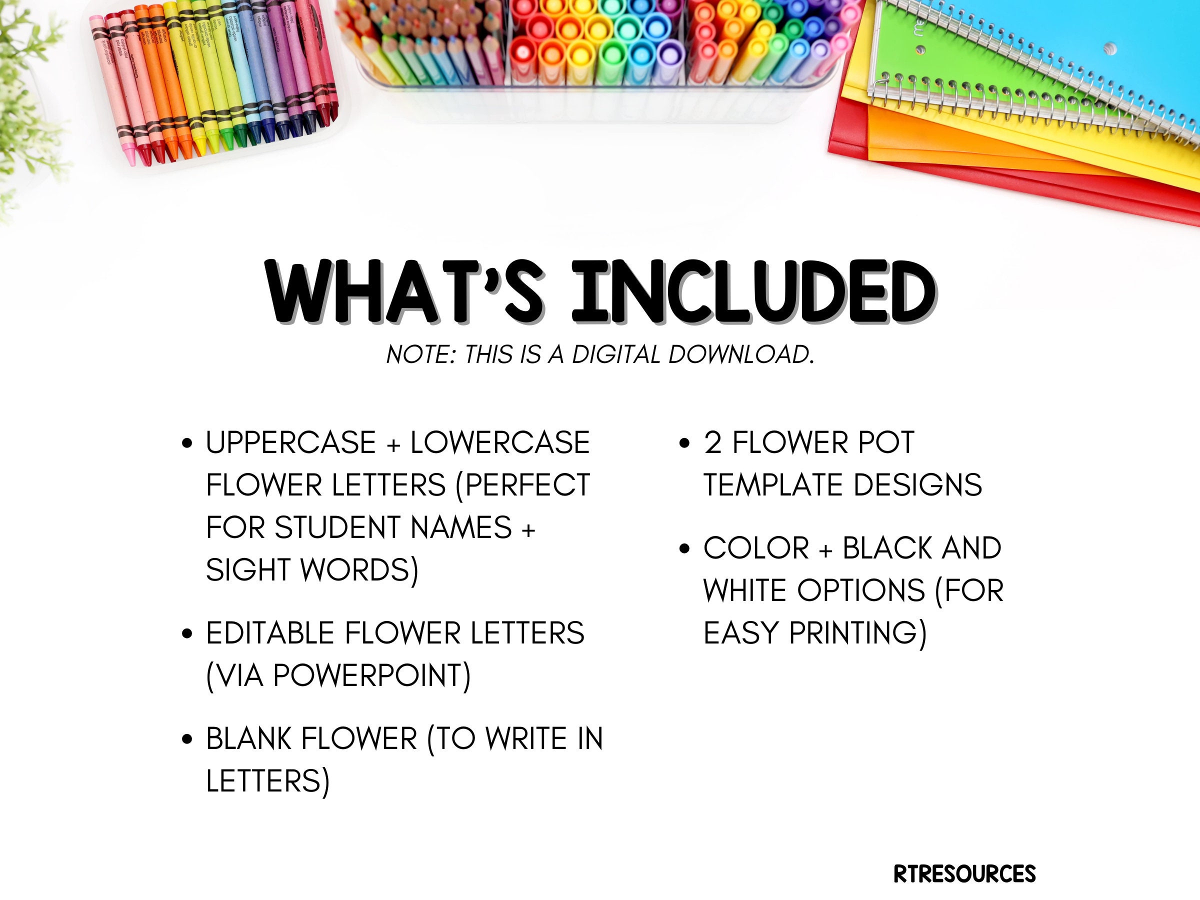 Flower Name Craft: Preschool Editable Name Recognition (digital ...