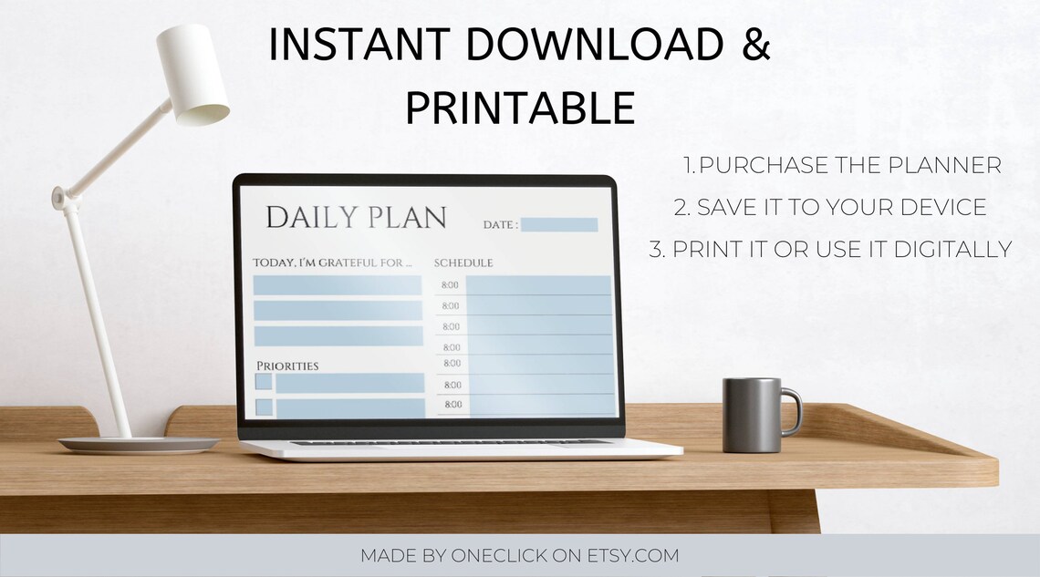 Daily Study Planner Printable PDF Instant Download A4 - Etsy