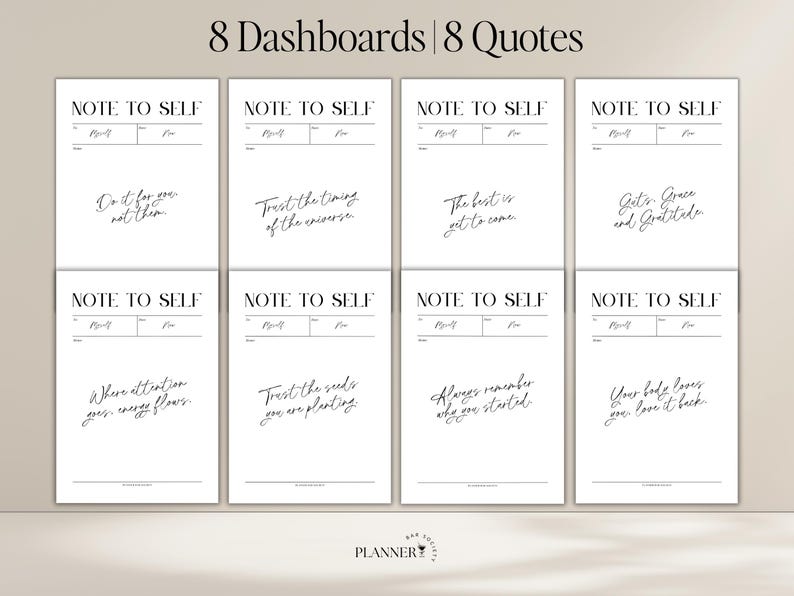 Printable Motivational Quotes Planner Dashboards for Work/personal Life ...