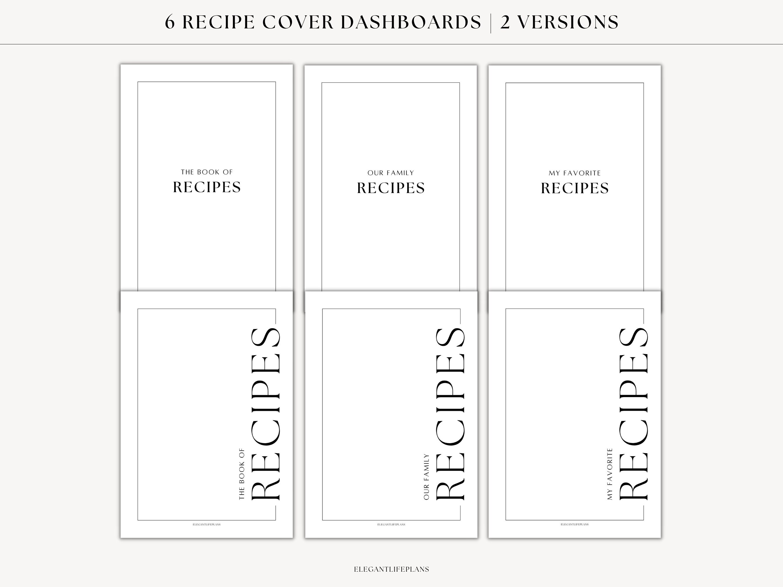 Printable Recipe Book Template Cookbook Template Recipe Page Template Recipe Binder Recipe