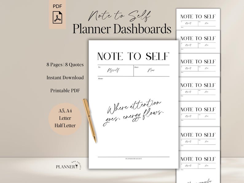 Printable Motivational Quotes Planner Dashboards for Work/personal Life ...