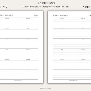 2024 Year at a Glance Printable Planner Template, Annual Overview on ...