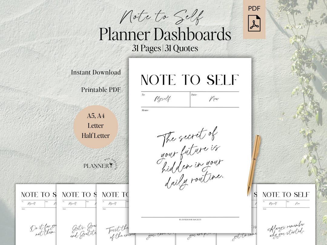 Printable Motivational Quotes Dashboard Planner Inserts for Work ...