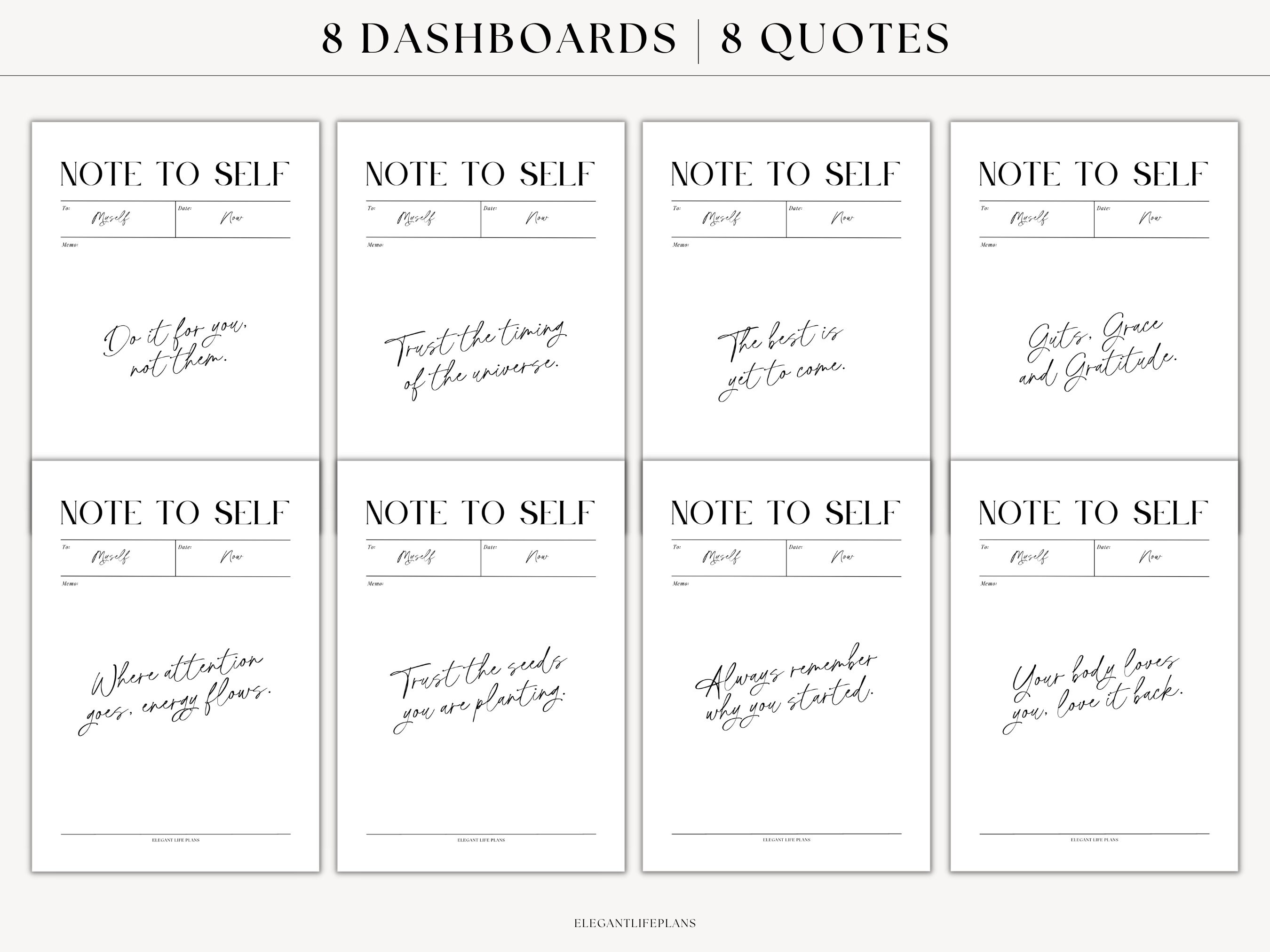 Printable Motivational Quotes Planner Dashboards for Work/personal Life ...