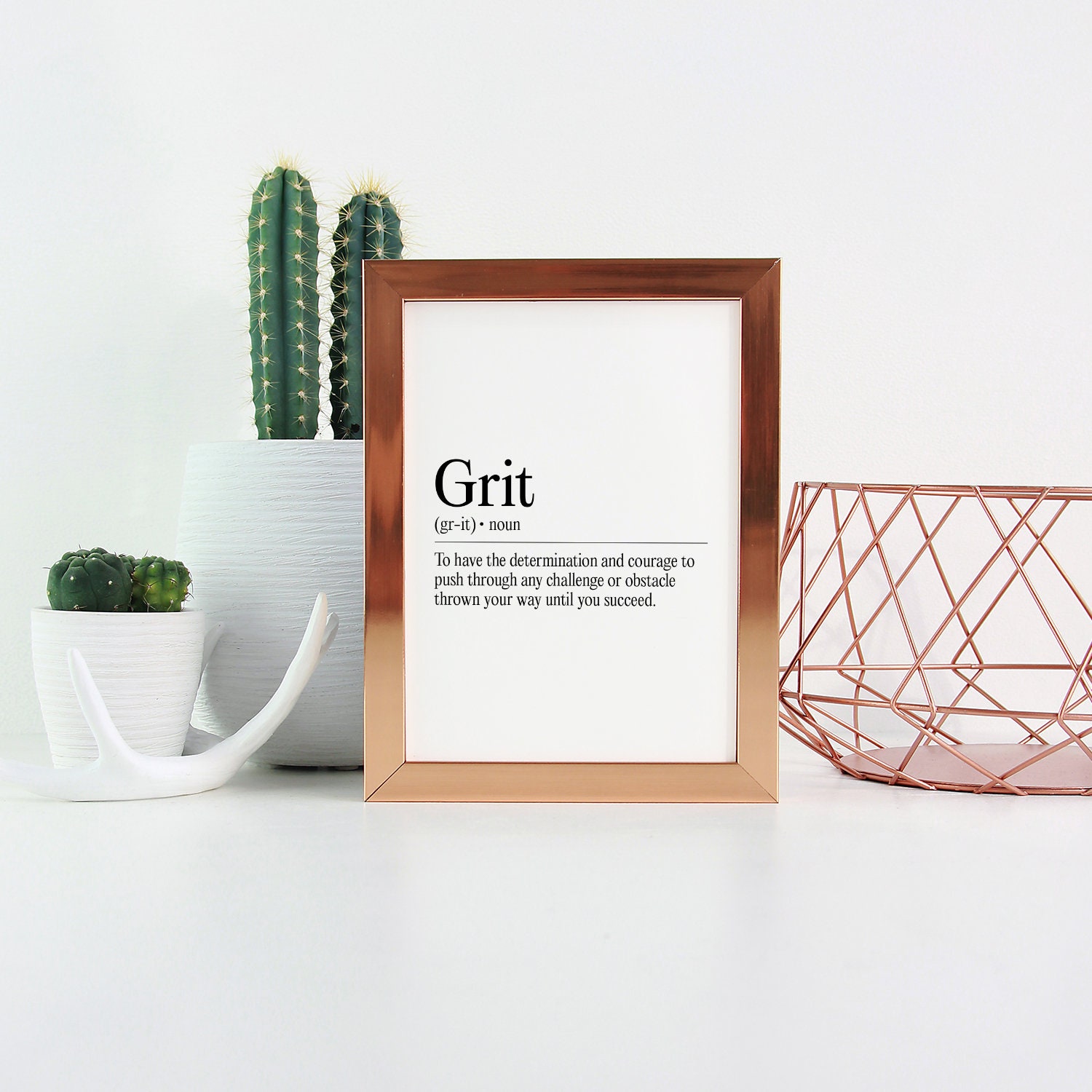 Grit, Inspirational Wall Art, Office Decor, Inspirational Quote ...