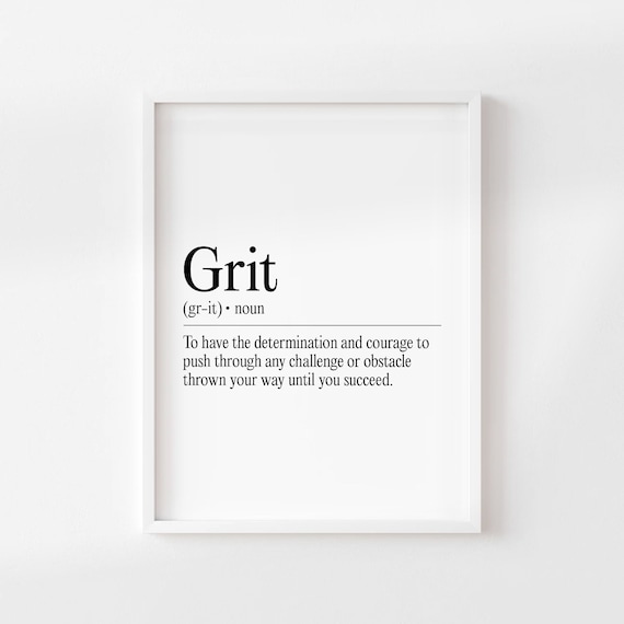Grit Inspirational Wall Art Office Decor Inspirational - Etsy