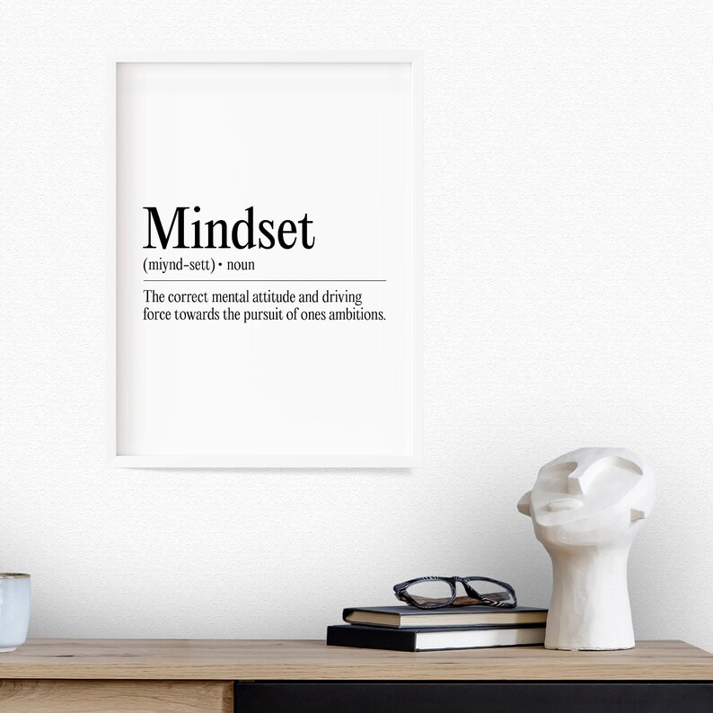 Mindset, Inspirational Wall Art, Office Decor, Ambition, Art ...