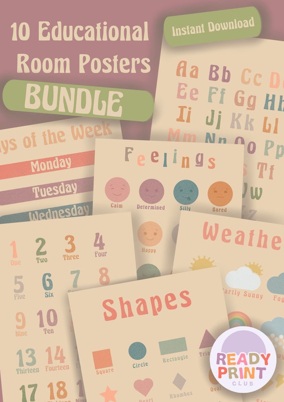 Educational Poster Bundle Homeschool Printable Classroom - Etsy
