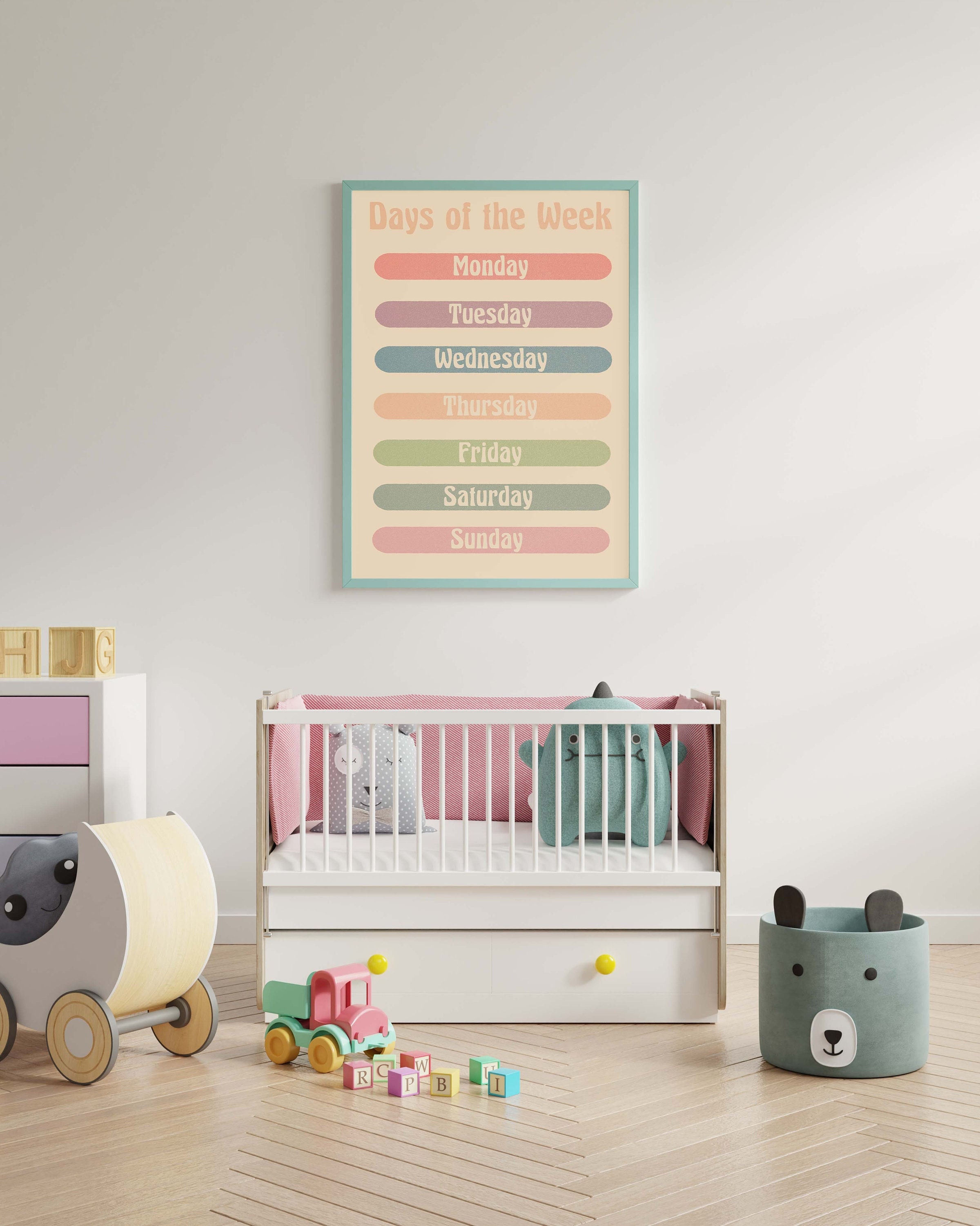 Days of the Week Wall Art, Educational Print, Classroom Decor, Learning ...