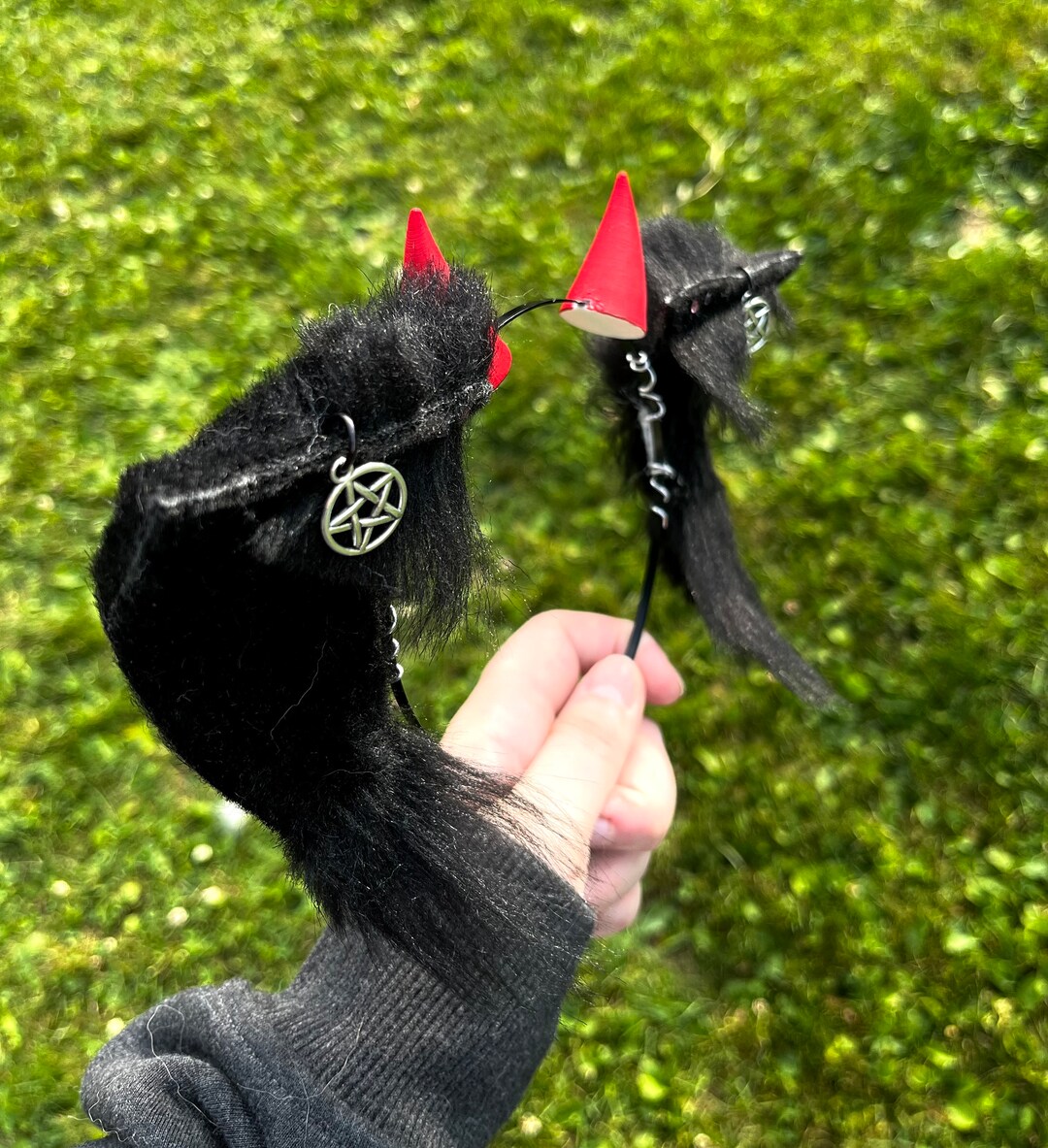 Black Demon Cat Ears Cosplay Ears PLEASE READ - Etsy