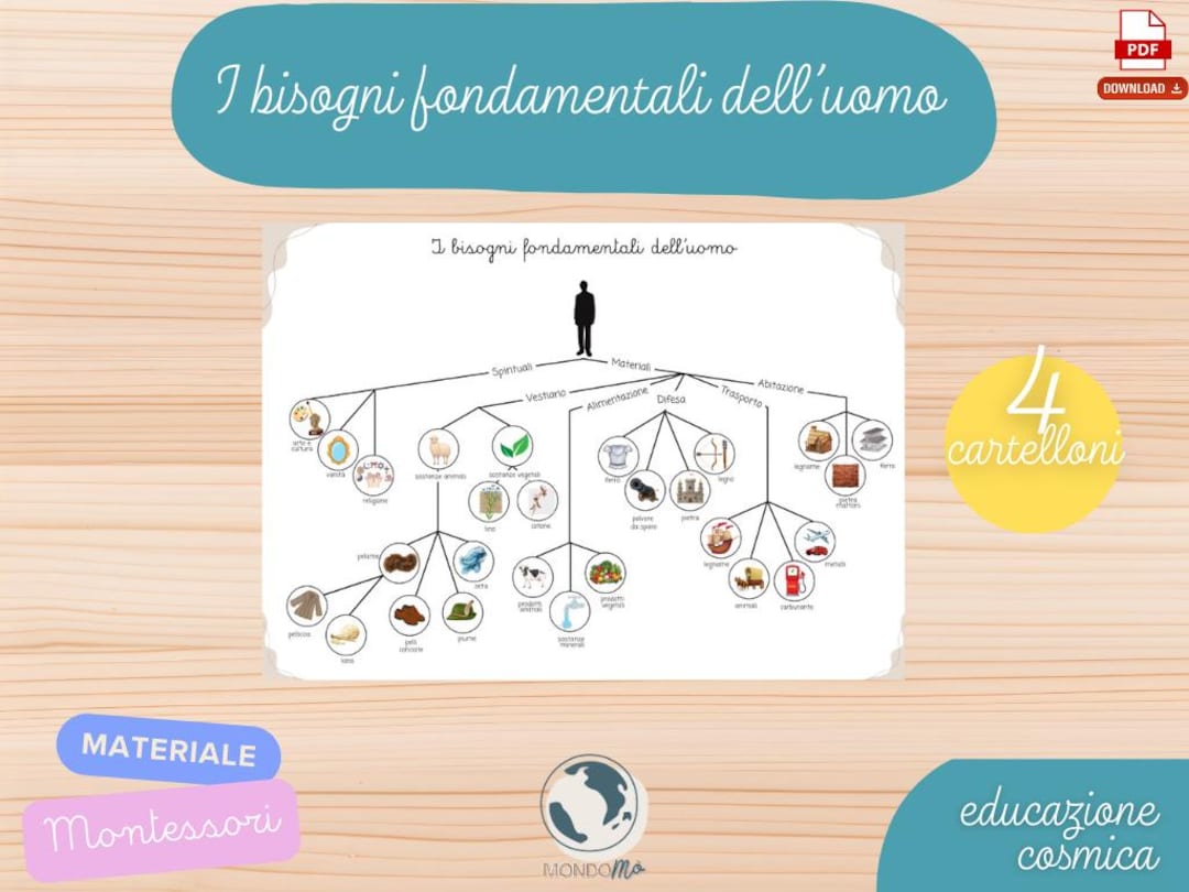 Human Basic Needs - Montessori Materials - Printable PDF - Etsy