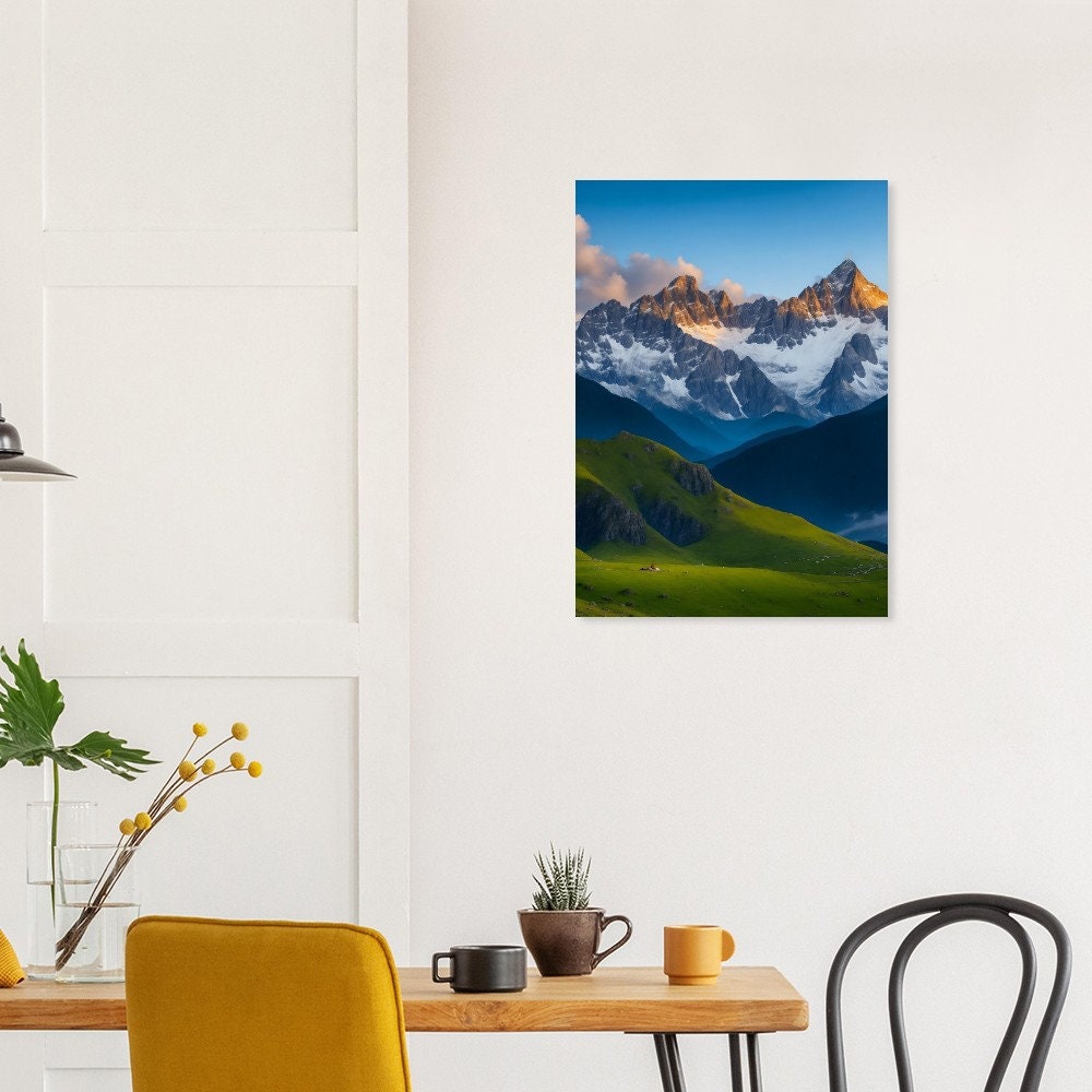 Majestic Mountain Peak Art Print Landscape on Premium Matte Paper - Etsy