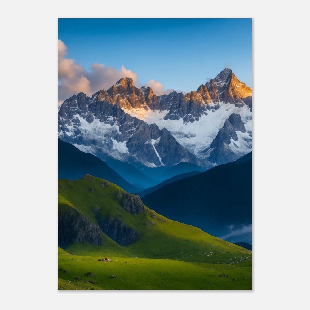 Majestic Mountain Peak Art Print Landscape on Premium Matte Paper - Etsy