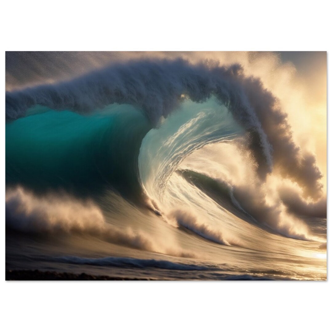 Wave Energy – Premium Ocean Wave Poster Print | Beach Wall Art | Sea ...