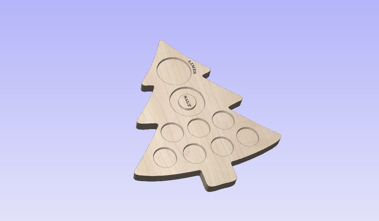 Tequila Shot Board Christmas Tree CNC File- SVG, DXF, Cnc Gift, Holiday ...