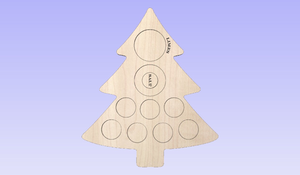 Tequila Shot Board Christmas Tree CNC File- SVG, DXF, Cnc Gift, Holiday ...