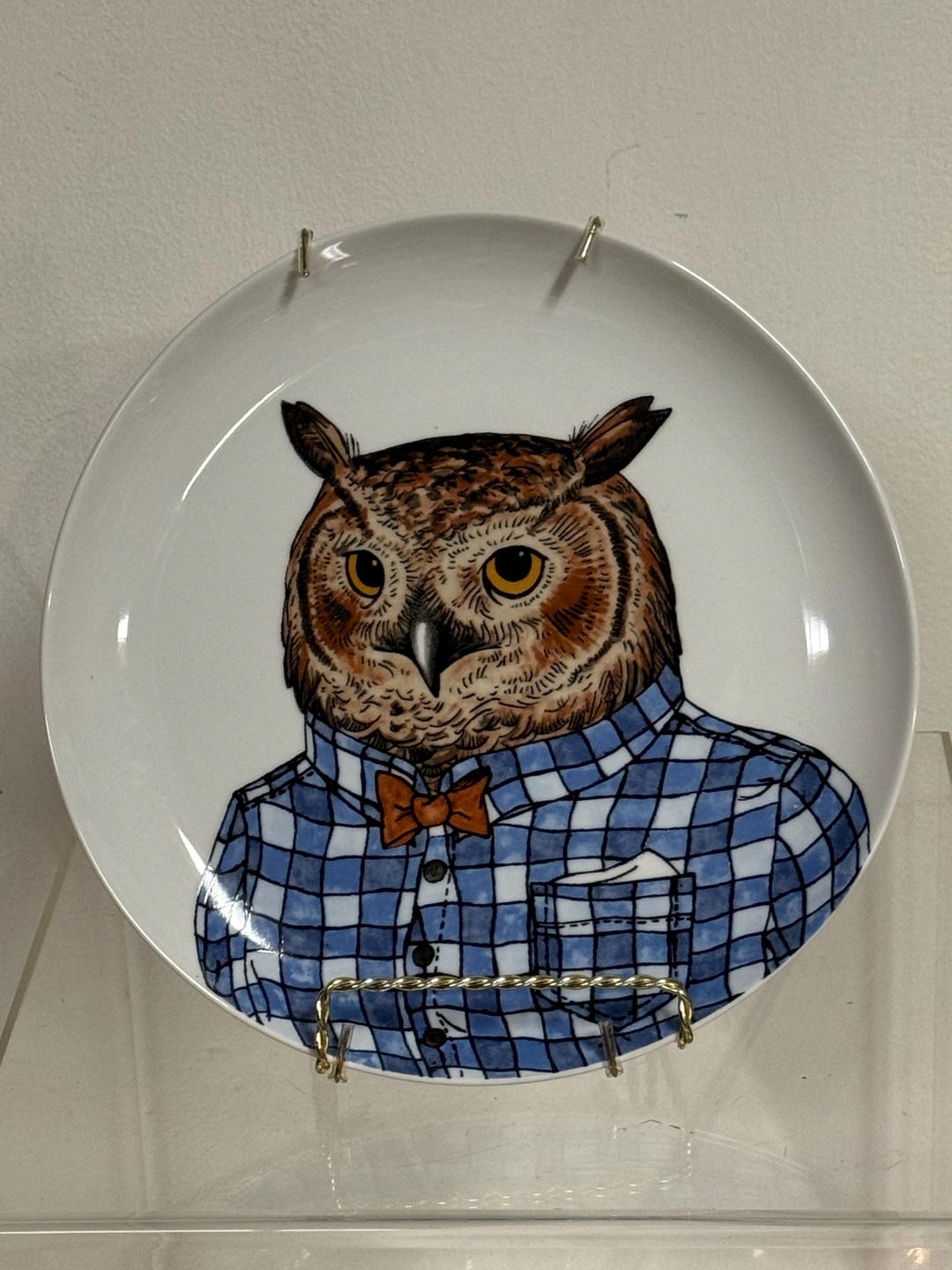 West Elm Dapper Owl Plate - Etsy