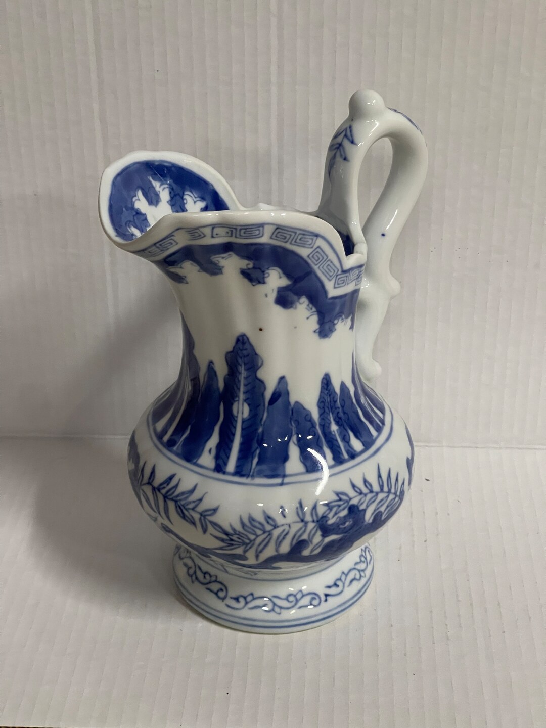 Antiqueflow Blue Fenton Pitcher - Etsy