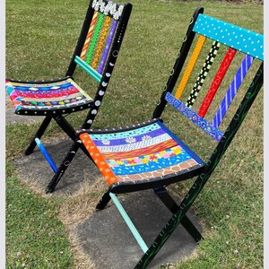 Painted Vintage Folding Chair - Etsy