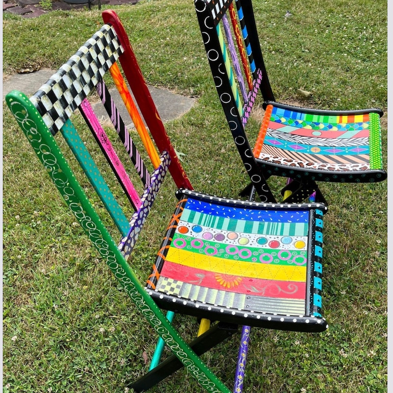 Whimsical Painted Chair - Etsy