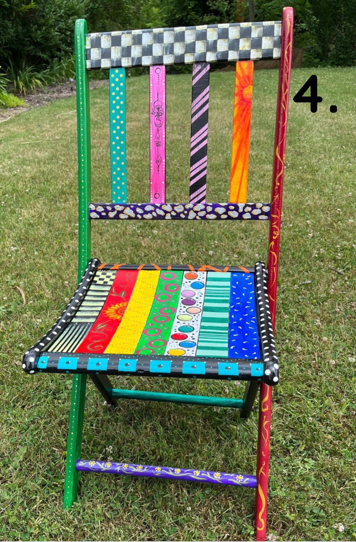 Painted Vintage Folding Chair - Etsy